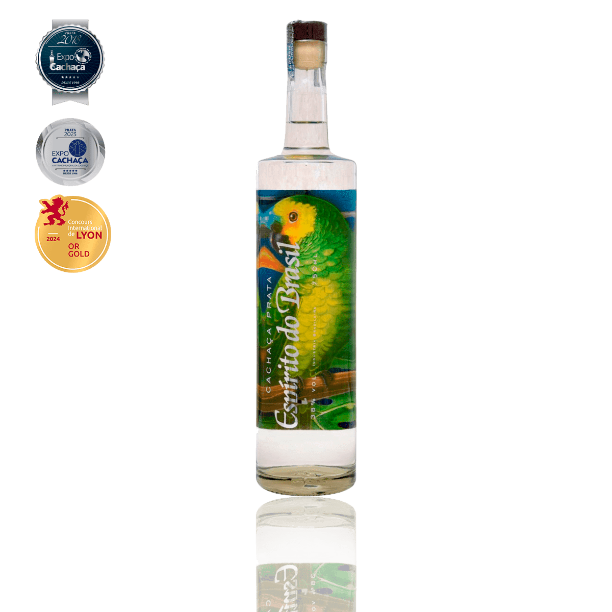 Cachaça Prata 02 Anos Espírito do Brasil 750 ml / Estojo de Couro ...